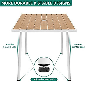 YITAHOME 7 Pieces Outdoor Patio Dining Set, Rattan Wicker Patio Dining Chair & Table Set for 6 People, Sectional Conversation Set with Umbrella Hole for Patios, Backyard, Balcony, Garden, Lawn