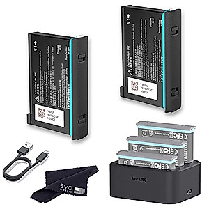 Insta360 ONE X2 Battery & Fast Charge Hub Bundle - Includes Fast Charge Hub + 2 Batteries (1630mAh) for Insta360 ONE X2 360 Camera (3 Items)