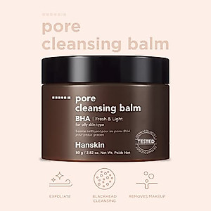 Hanskin BHA Pore Cleansing Balm, Gentle Blackhead Cleanser and Makeup Remover for Combination and Oily Skin [BHA/2.82 oz]
