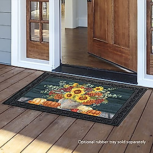 Briarwood Lane Sunflowers and Hydrangeas Fall Doormat Floral Pumpkins 30" x 18"