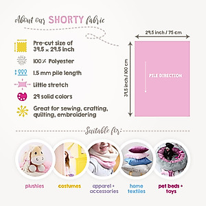 Short Pile Plush Fabric for Sewing/Minky for plushies & Many More ✦ 39.5x29.5 inch ✦ Pile Length 1/16 inch (1.5 mm) ✦ HOT Pink