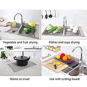 Attom Tech Home Dish Drying Rack with Sponge Holder