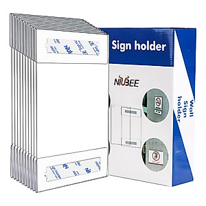 Niubee 8.5x11 inch Wall Mount Acrylic Sign Holder with Double Sided Adhesive Tape for Office, Home, Store, Restaurant-No Drilling (10 Pack)
