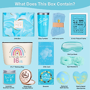 Sweet 16 Gifts for Girls,Best 16 Year Old Girl Birthday Gift ideas Set,Best 16th Birthday Gifts Box for Girls,Cool Gifts Basket for Sixteen Year Old Daughter Granddaughter Niece Sister Trendy 2025