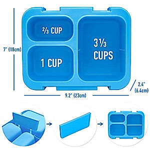 Sunhanny Bento Box Adult Lunch Box,1150ml/30oz Lunch Containers for Adults Men Women, Lunchable Containers 4 Compartments with Removable Divider and Sauce Jar, Microwavable, Dishwasher Safe, Blue