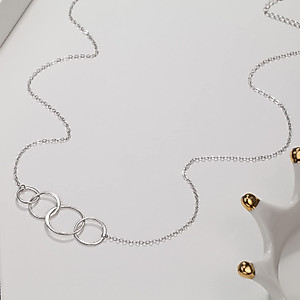 AnalysisyLove 40th Birthday Gifts for Women - Sterling Silver Infinity 4 Circle 4 Decades Necklace, Mothers Day Jewelry Mom Gift