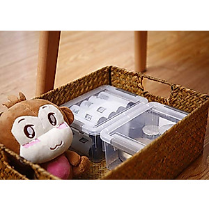 Citylife 1.3 QT 10 Pack Small Storage Bins Plastic Storage Container Stackable Box with Lids for Organizing, Clear White