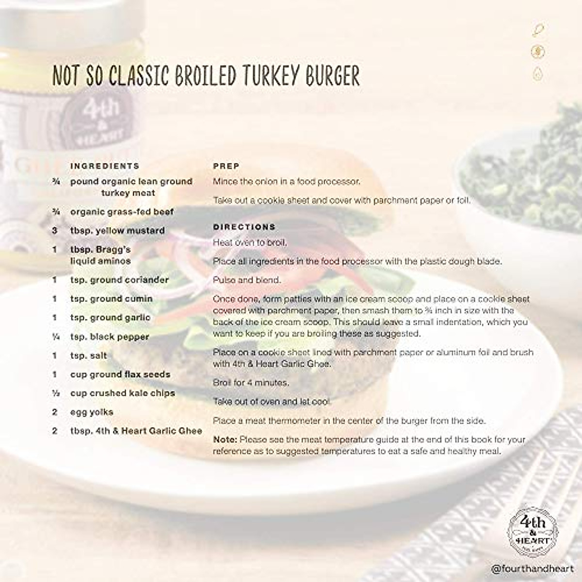 4th & Heart California Garlic Grass-Fed Ghee, 9 Ounce, Keto, Pasture Raised, Lactose and Casein Free, Certified Paleo