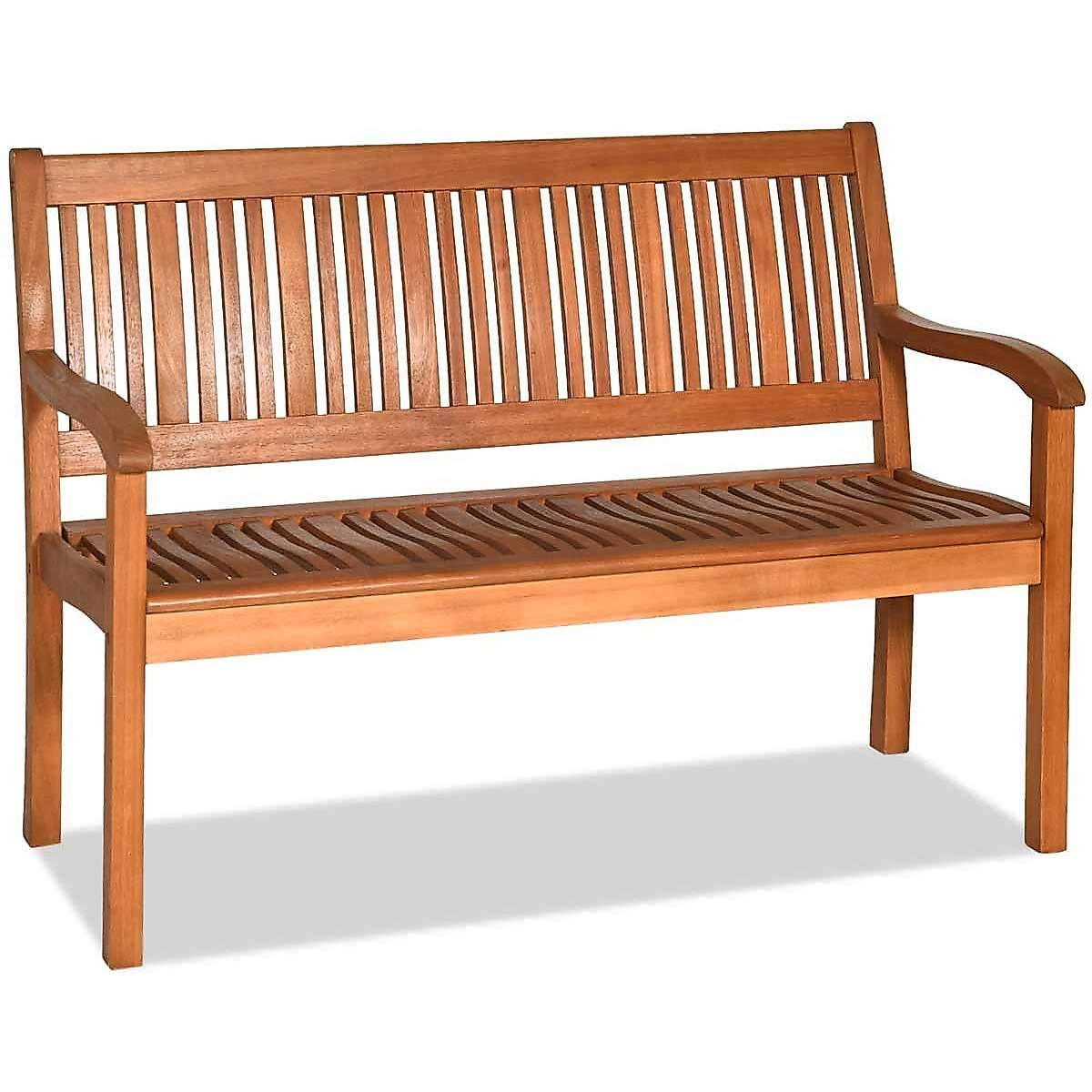 LDAILY Moccha Wood Outdoor Bench, Multi-use, Sturdy and Durable, Easy Assembly, Natural Teak Material, Ideal for Garden, Patio, Porch