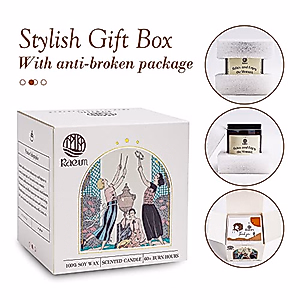 Raetm Sandalwood Sweet Orange Scented Candles, Natural Soy Candle for Home Scented, Hand-Poured Aromatherapy Candles Gifts for Women, Men, Ideas for Birthdays, Holidays, Relaxation (9oz)