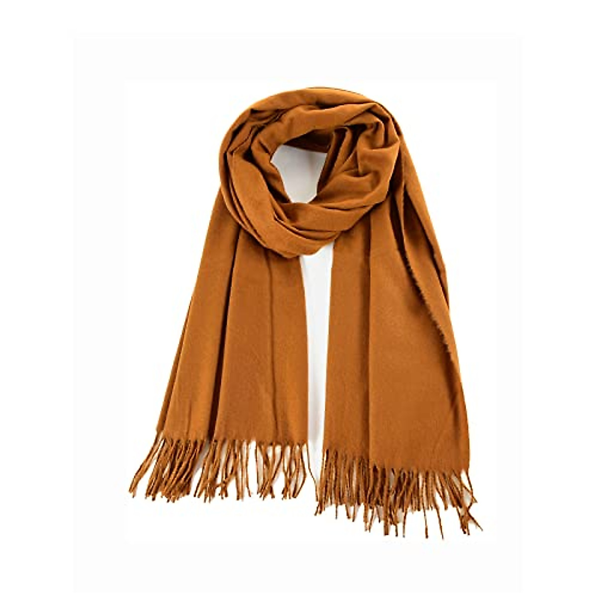 Sumato Scarf for Women Fall Winter Lightweight Shawl Wraps Long Women Scarves Warm Cashmere Feel Tassel Soft Brown