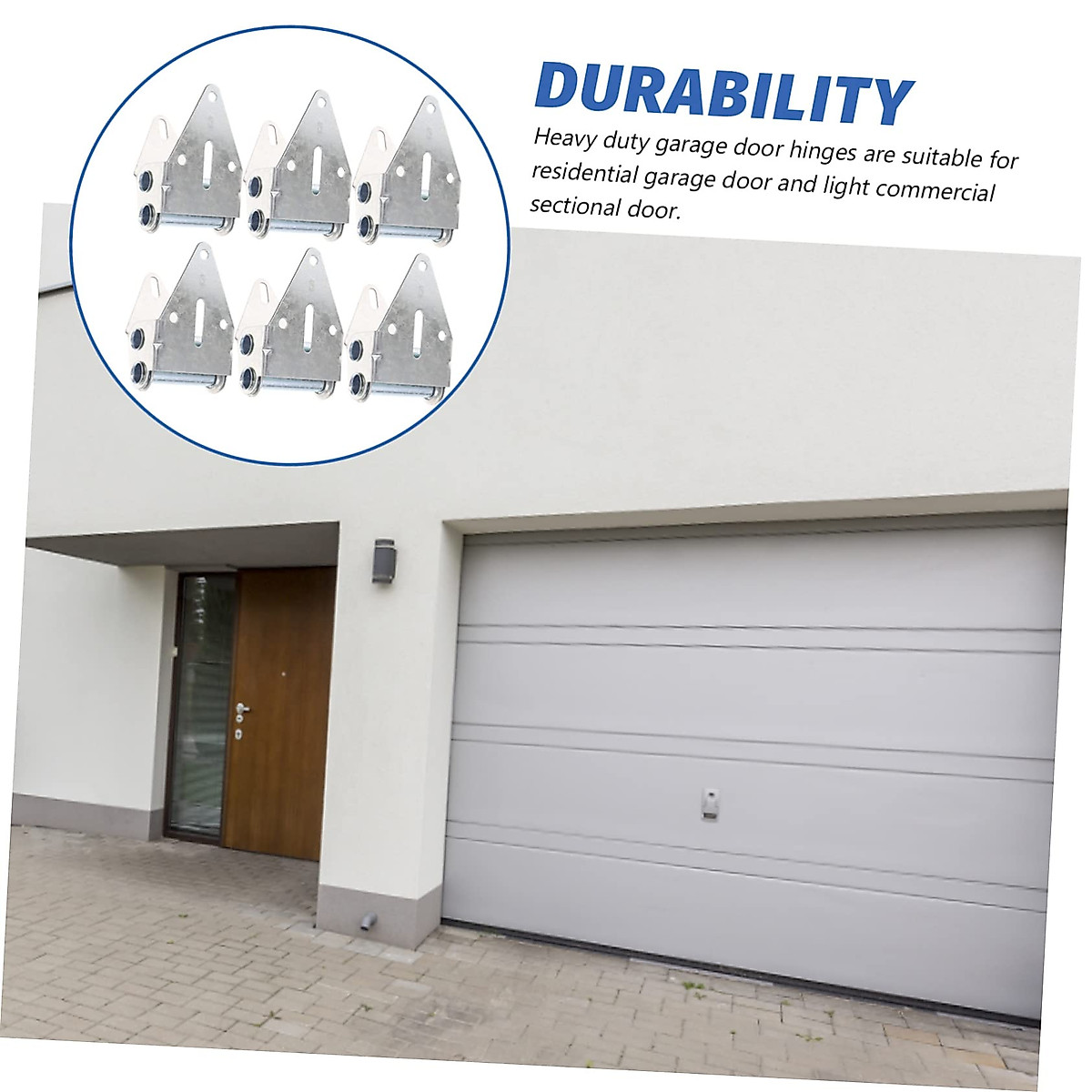 Angoily 6pcs Iron Garage Door Hinges Fix Garage Door Parts Heavy Duty Replacement Hinges