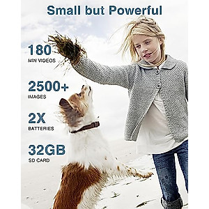 Digital Camera, FHD 1080P Kids Camera with 32GB Card, 2 Batteries, Lanyard, 16X Zoom Anti Shake, 44MP Compact Portable Small Point and Shoot Cameras Gift for Kid Student Children Teens Girl Boy(Black)