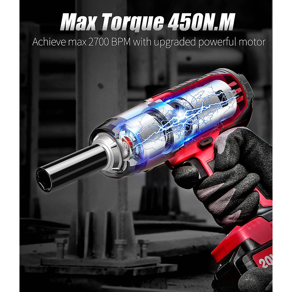 AVID POWER Cordless Impact Wrench Bundle with 18PCS Impact Sockets Set