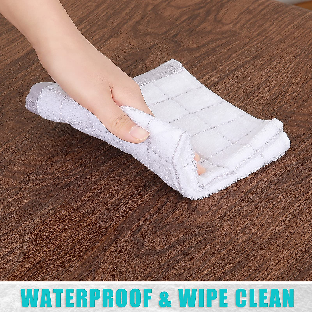 Smiry Rectangle Picnic Tablecloth, Waterproof Elastic Fitted Table Covers for 6 Foot Tables, Wipeable Flannel Backed Vinyl Tablecloths for Camping, Indoor, Outdoor (Brown, 30x72 Inches)