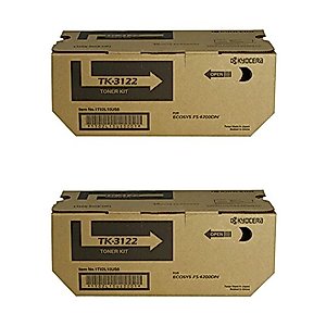 Kyocera TK-3122 (TK3122) Black Toner Cartridge 2-Pack for ECOSYS M3550idn, M3560idn, FS-4200DN
