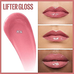 Maybelline Lifter Gloss, Hydrating Lip Gloss with Hyaluronic Acid, High Shine for Plumper Looking Lips, Petal, Warm Pink Neutral, 0.18 Ounce