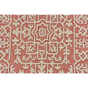 Unique Loom Outdoor Botanical Collection Area Rug - Allover (2' 2" x 6' 1" Runner, Terracotta/ Beige)