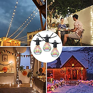 Zuske 50FT Outdoor String Lights LED Patio Lights String with 25Pcs Shatterproof Diamond Bulbs IP65 Waterproof for Outside Porch Christmas Camping Yard Garden Gazebo Bistro Backyard