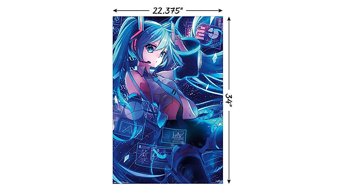Hatsune Miku Wall Poster - Vibrant 22.375 x 34 Inches for Fans