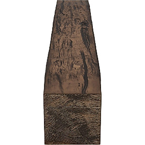 Ekena Millwork MANURW06X06X48ZD Riverwood Faux Wood Fireplace Mantel, 6"H x 6"D x 48"W, Premium Aged