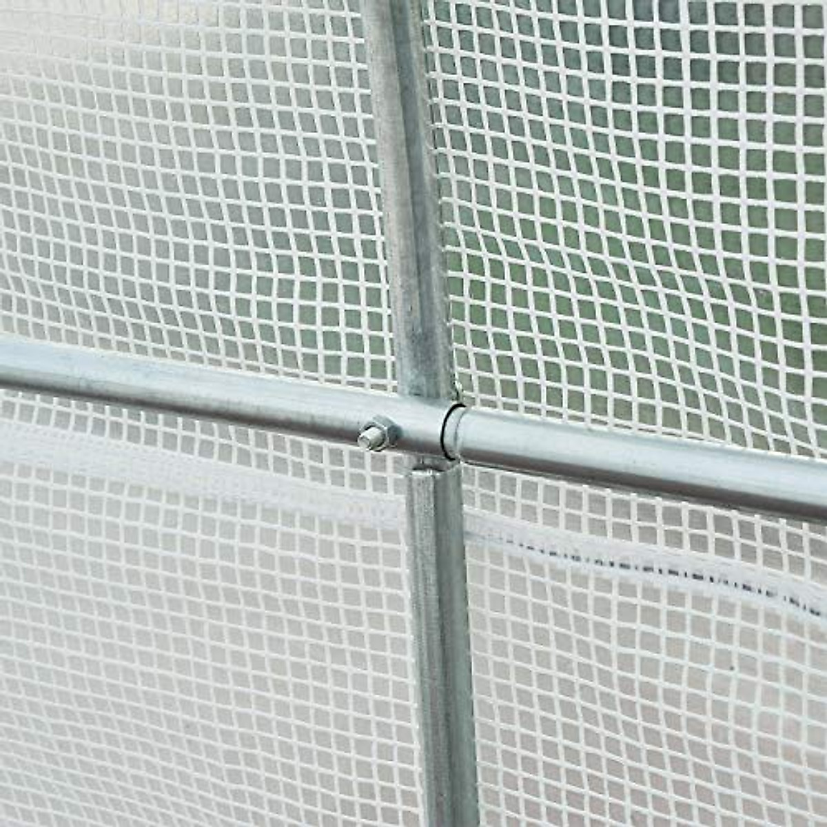 Outsunny 15' x 7' x 7' Walk-in Tunnel Greenhouse Garden Plant Growing House with Door and Ventilation Window, White