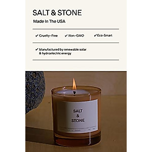 SALT & STONE Black Rose & Vetiver Scented Candle | Hand-Poured, Aromatic & Fragrant | Made with Natural Coconut & Soy Blend Wax | 100% Cotton Wick | Long-Lasting 50 Hour Burn Time (8.5 oz)