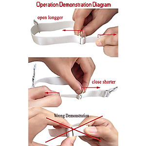 Stocking Clip Garter Adjustable Elastic Belt Two-Way Socks Lace Garter Multifunctional Fixing Clip Non-Slip 4pcs (White one)