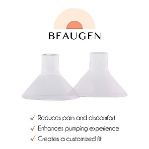 BeauGen Clearly Comfy Breast Pump Cushion – Soft, Stretchy, Clear, and Comfortable Flange Inserts for Improved Comfort and Fit – BPA Free, Food Safe Plastic (2 Pair)