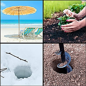 Egifty Garden Auger Spiral Drill Bit 3x12'' & 1.6x16.5'', Auger Drill Bit for Planting Flower Bulbs Drill bit for 3/8” Hex Drive Drill