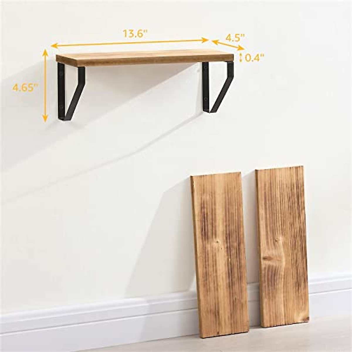 TFER Floating Wall Shelves for Bedroom/Bathroom, Set of 3, Hanging Shelf for Living Room/Kitchen/Laundry Room, Wall Mounted Shelves, Rustic Wood Shelves Great Value for Home