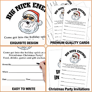 Beshoul Christmas Party Invitations with Envelopes (25-Count) - Funny Santa Invite Cards for Bridal Shower Baby Shower Birthday Party Celebration Supplies - C15