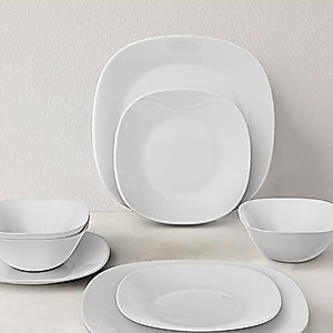 Dinnerware Set, MEKY 18-piece Opal Dishes Sets Service for 6|11" Plates|6" Bowl Sets | Dish Sets-Square