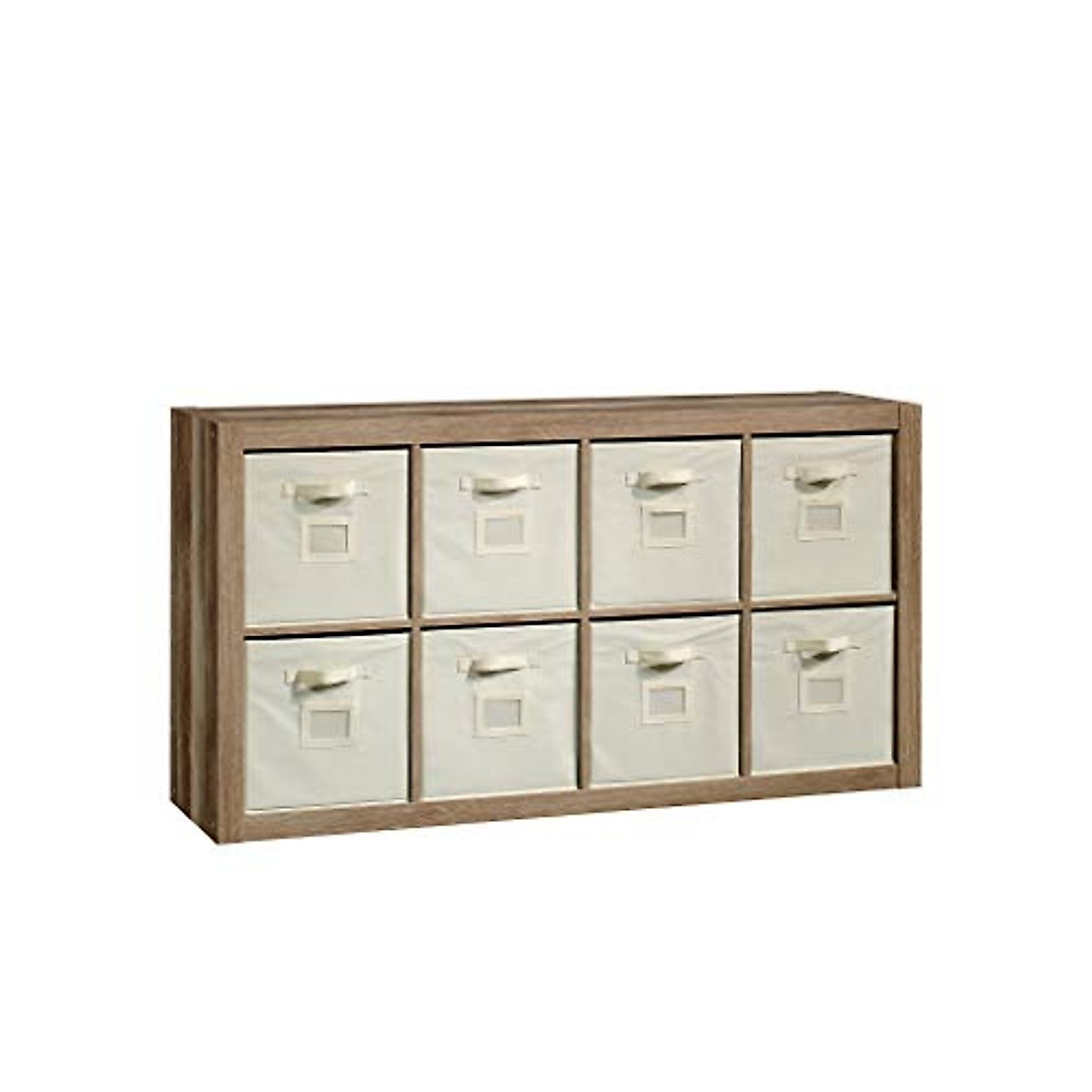 Sauder Stow-Away 8-Cube Organizer, L: 30.91" x W: 15.39" x H: 57.87", Lintel Oak Finish
