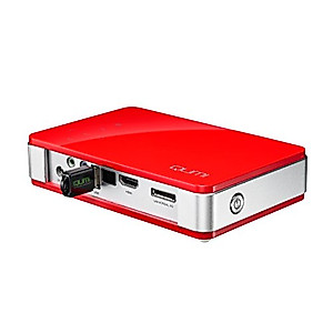 Vivitek Qumi Q5 500 Lumen WXGA HD 720p HDMI 3D-Ready Pocket DLP Projector with 4GB Memory (Red)