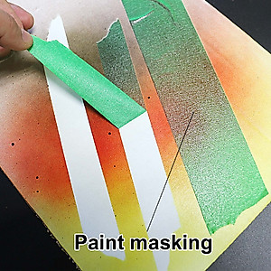 BOMEI PACK Painters Tape, Car Paint Green No Residue Automotive Masking Tape, Clean Removal Green Masking Tape, UV Resistant, 0.94 Inches x 55 Yards, 6 Rolls