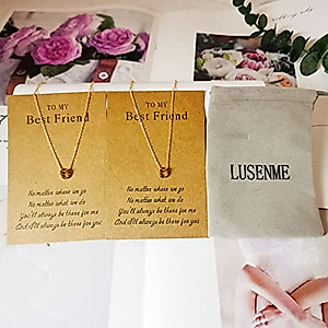 LUSENME Best Friend Necklaces for 2 Good Luck Elephant Necklace Horseshoe Necklace for Women Girls BFF (Gold Horseshoe)