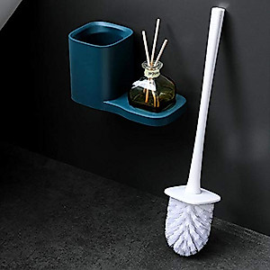 SPOUR Floor Standing/Mounted Wall Toilet Brush,Deep Cleaner Toilet Brushes,Bathroom Toilet Bowl Brushes,for Bathroom Toilet-Light_Blue