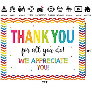 LTLYH 7×5ft Thank You for All You Do Backdrop We Appreciate You Graduations Staff Teachers Doctors Retirement Photo Backdrop Thanks Party Decorations Appreciation Banner Booth Props 220