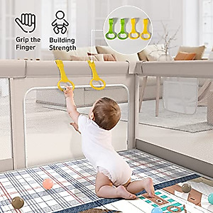 UANLAUO Baby Playpen with Mat, 59x59inch Playpen for Babies and Toddlers, Extra Large Baby Playpen,Kids Play Pen,Baby Fence,Big Playpen for Infants with Gate,Playard for Baby