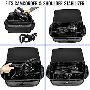 Ultimax’s Extra Large, Water-Resistant Gadget Bag Compatible With Camcorders and Accessories for Panasonic AG-AC160, AC30, AC90A, AC130A, AF100, HVX200, UX90, UX, 180HC-X1000, HC-X1, And More