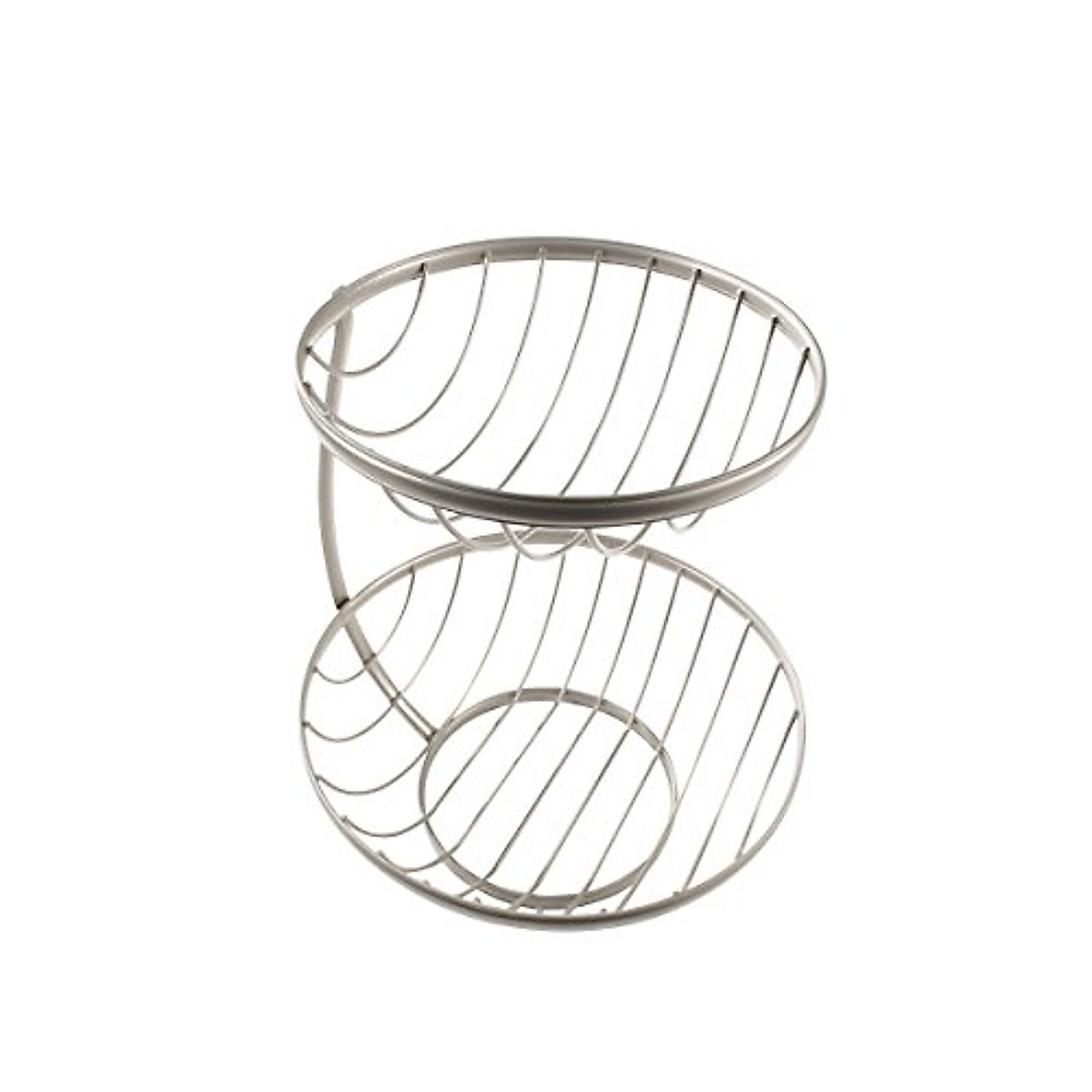 Spectrum Diversified Ashley 2 Tier Server Serving Basket Fruit Bowl & Produce Snack Display Stand, Medium, Chrome