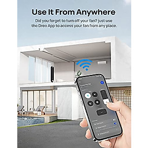 Dreo Smart Tower Fans for Home, 90° Oscillating Fan for Bedroom Indoors, Voice Control Floor Fan & Tower Fan Smart Voice Control, 25 DB Quiet DC Portable Bladeless Fan