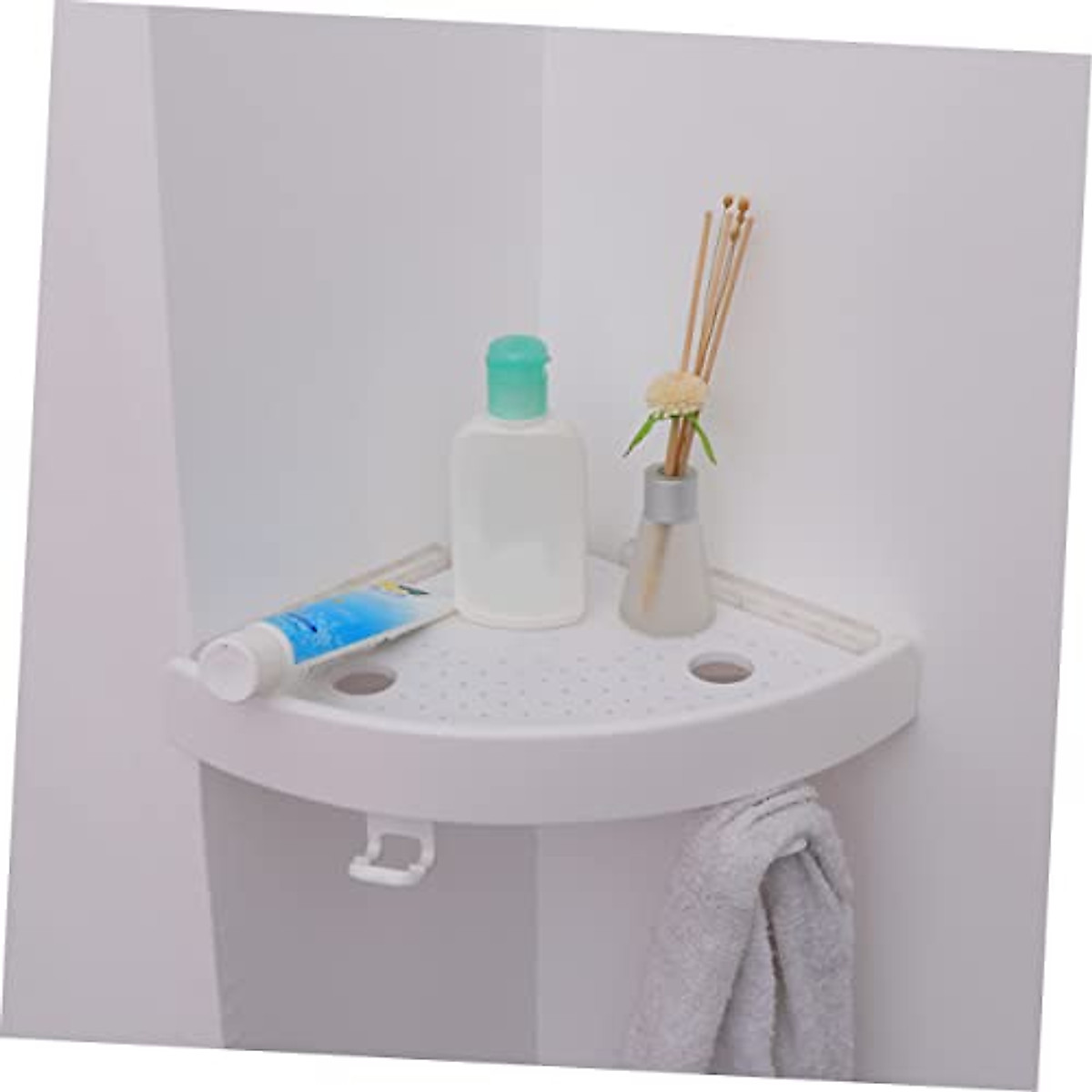 CORHAD Snap up Shelf Kitchen Pantry Storage Wall Floating Shelves Suction Cup Shower Shelves Bathroom Organizer Bath Accessories Shower Accessories Space-Saving Shelf Towel Shelves White