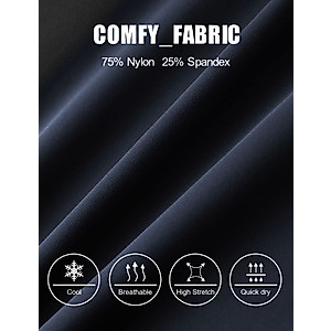 LUSHENUNI Men's Golf Pants Slim High Stretch, Ice Silk Dress Pants with Expandable-WAIS Pants (33, Blue)