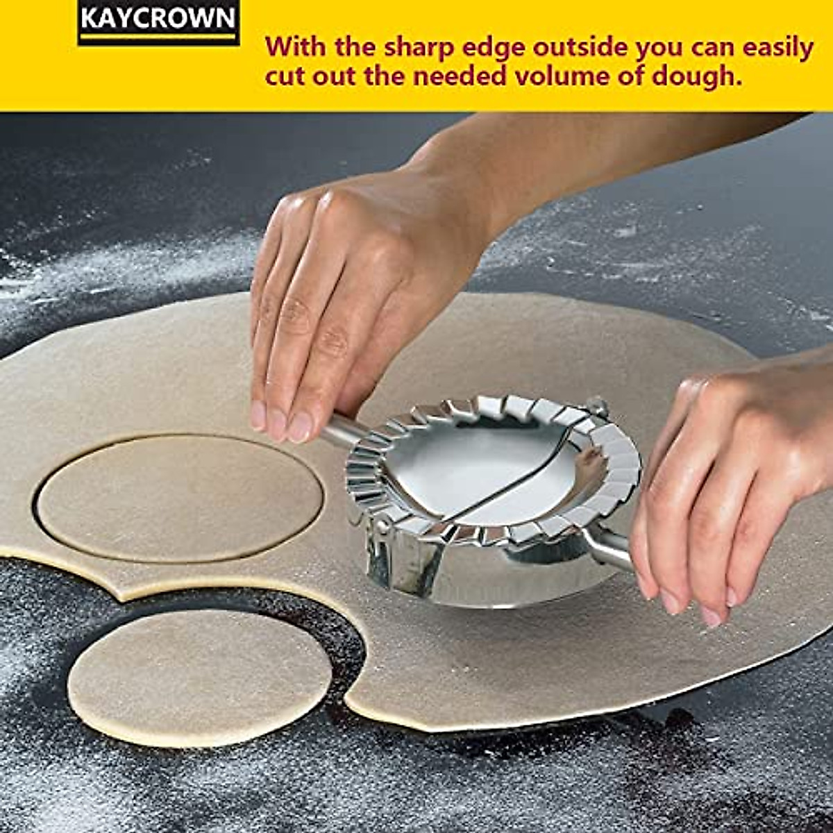 Best Utensils Stainless Steel Ravioli Mold Empanada Press Pierogi Dumpling Maker Wrapper Pastry Dough Cutter Kitchen Accessories (L: 4.75 inch)