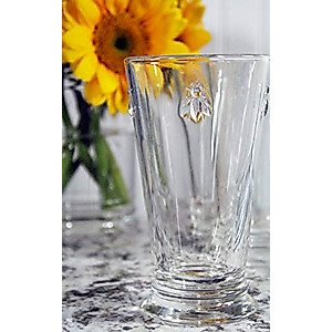 La Rochere Fine French Glassware Embossed with Napoleon Bee 15-ounce Double Old Fashioned Glass, Set of 6