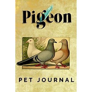 The Pigeon Pet Journal: Daily Pet Health Care Record Book For Doves & Pigeons, Track Vet Visits & Vaccination Journal, Medical & Important Information, Pets Records, Gift (Golden Pigeon)