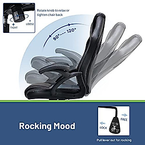 FONTOI Gaming Ergonomic Home Office Desk Swivel Computer Chair, Black