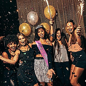 Birthday Girl Sash & Rhinestone Tiara Kit, Didder Pink Birthday Sash and Tiara for Women Set, Birthday Crown for Girls Birthday Crowns for Women Cake Toppers Hair Accessories for Birth Party